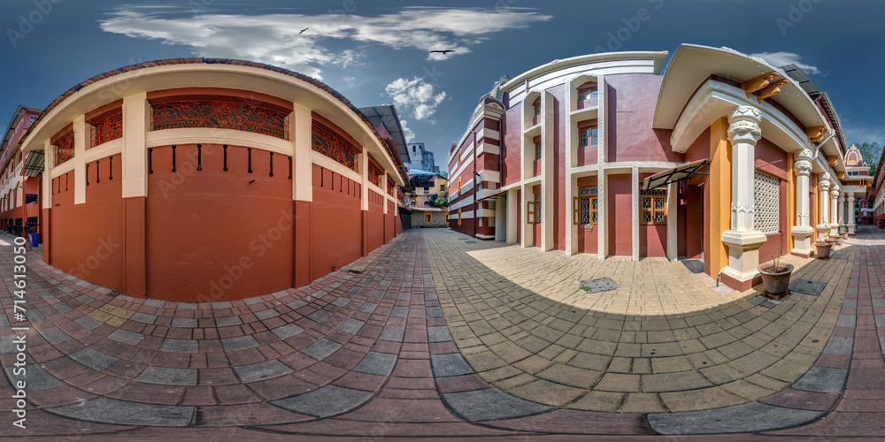 hdri 360 panorama near hindu temple of goddess laxmi in Indian tropic ...