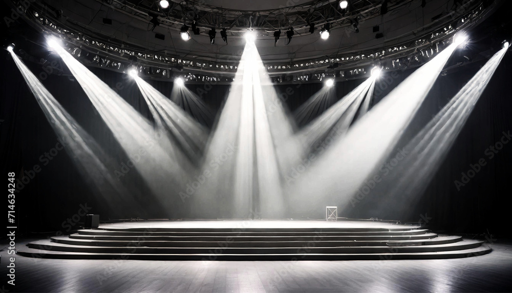 Artistic performances stage light background with spotlight illuminated ...
