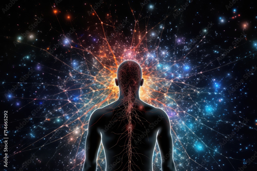 Colorful 3d scientific brain stimuli, neurovascular coupling central ...