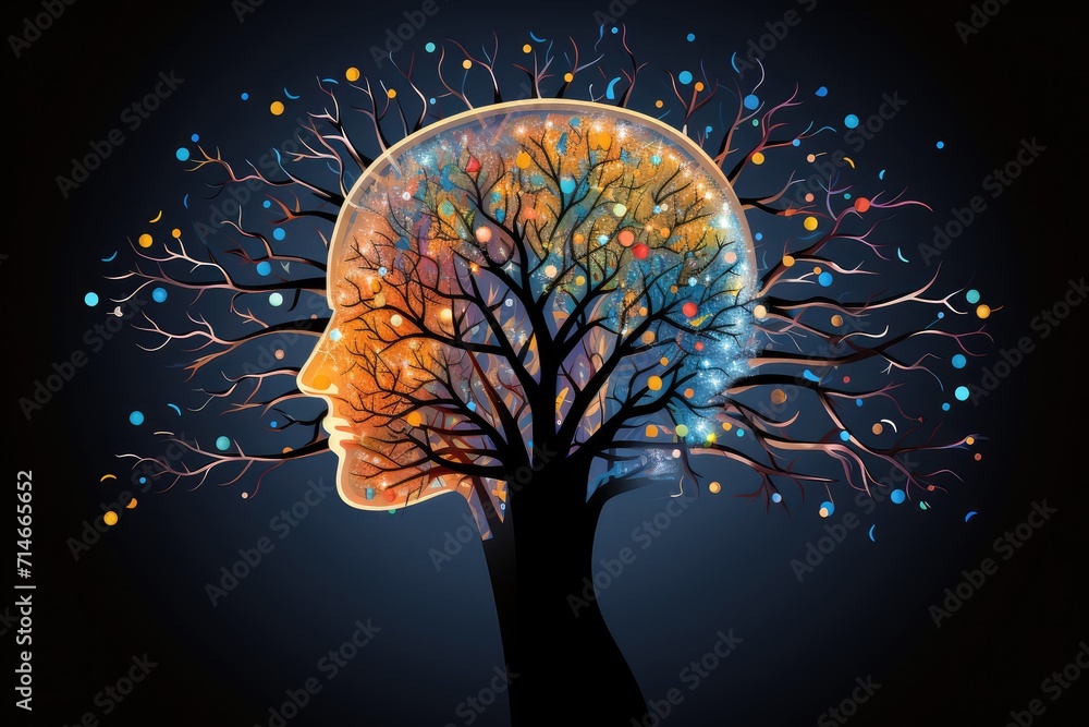 Colorful 3d scientific brain stimuli, neurovascular coupling central ...