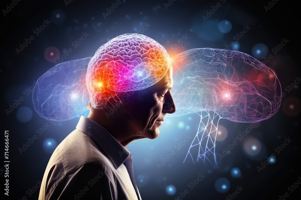 Human Brain AI Colorful Neuron Illustration, Brain learning new ...