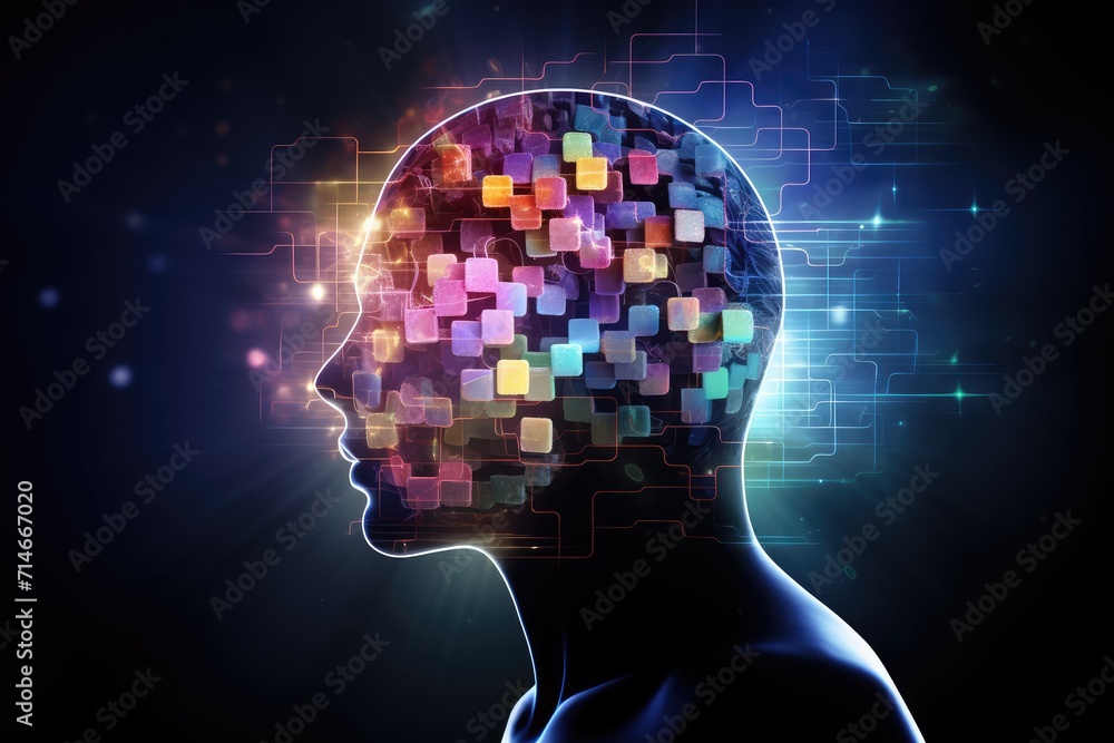 Realm of sleep, brain serene brain tree, neurons and neuronal pathways ...