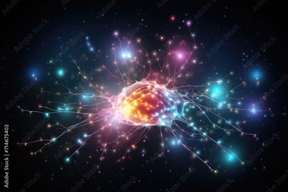 Colored brain neuron mind precision, Stereotactic human axon ...