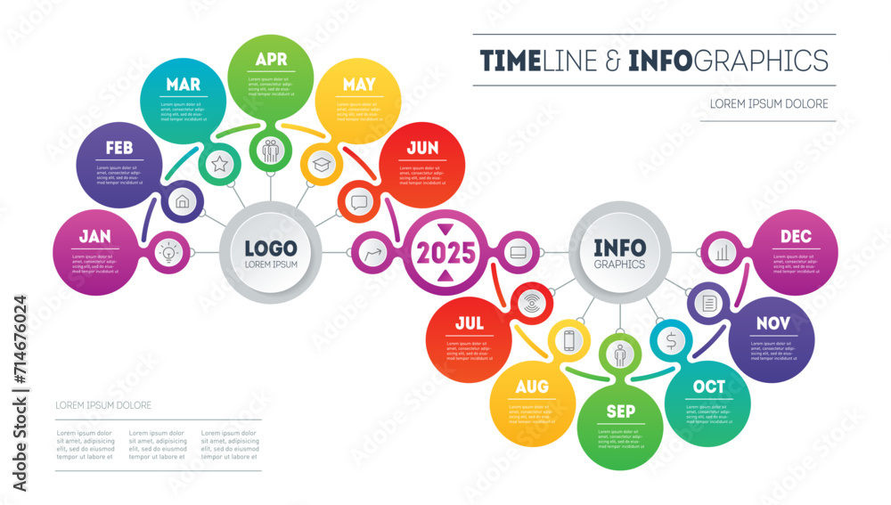 Business Infographic concept with 12 steps, points, parts, or ...