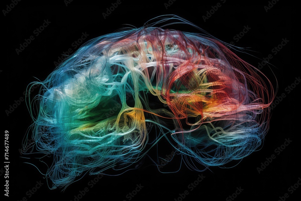Colorful Human brain sponge, cognitive mental soak neurons. Neuronal ...