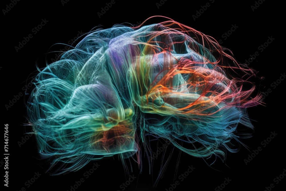 Colorful Human brain sponge, cognitive mental soak neurons. Neuronal ...
