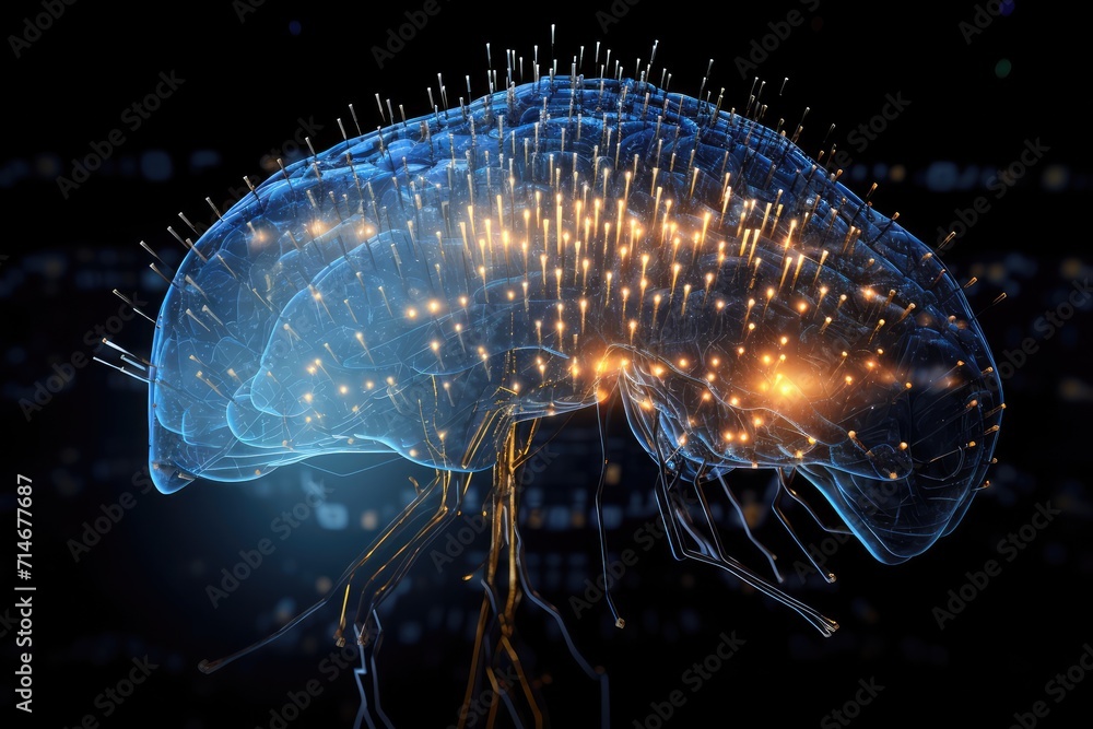 Colorful Human brain sponge, cognitive mental soak neurons. Neuronal ...