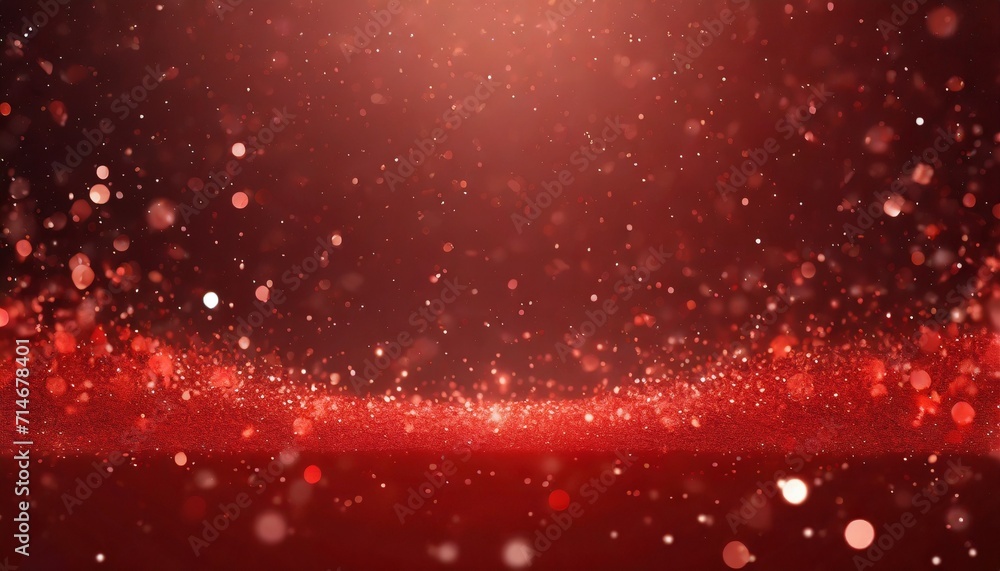 red background with falling glitter particles beautiful festive ...
