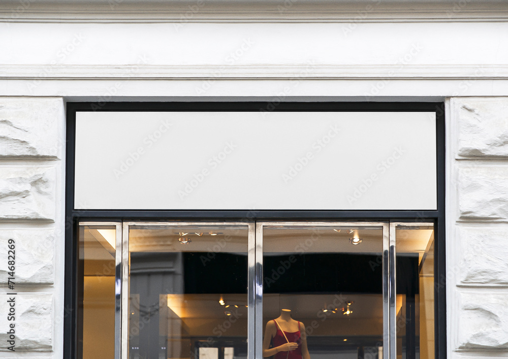 Blank store logotype signage sign design mockup isolated, clear shop ...