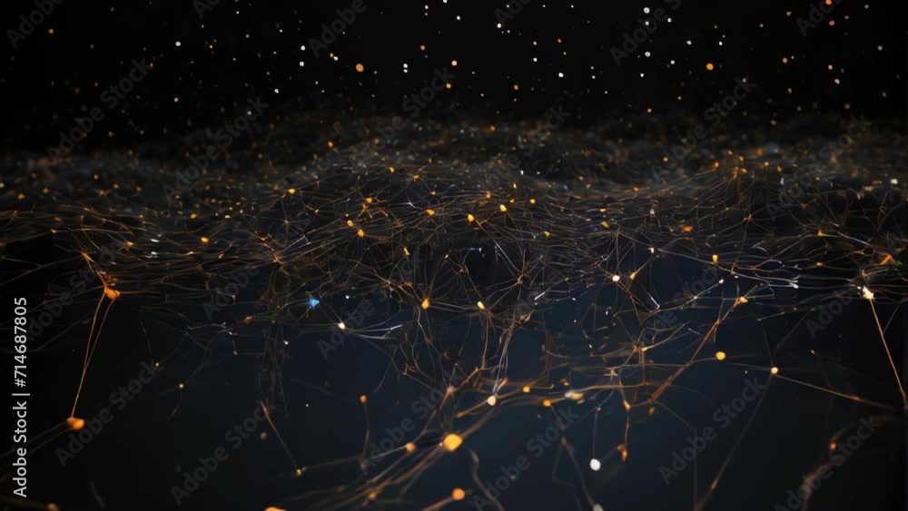 A visual representation of a complex network unfolding interconnected ...