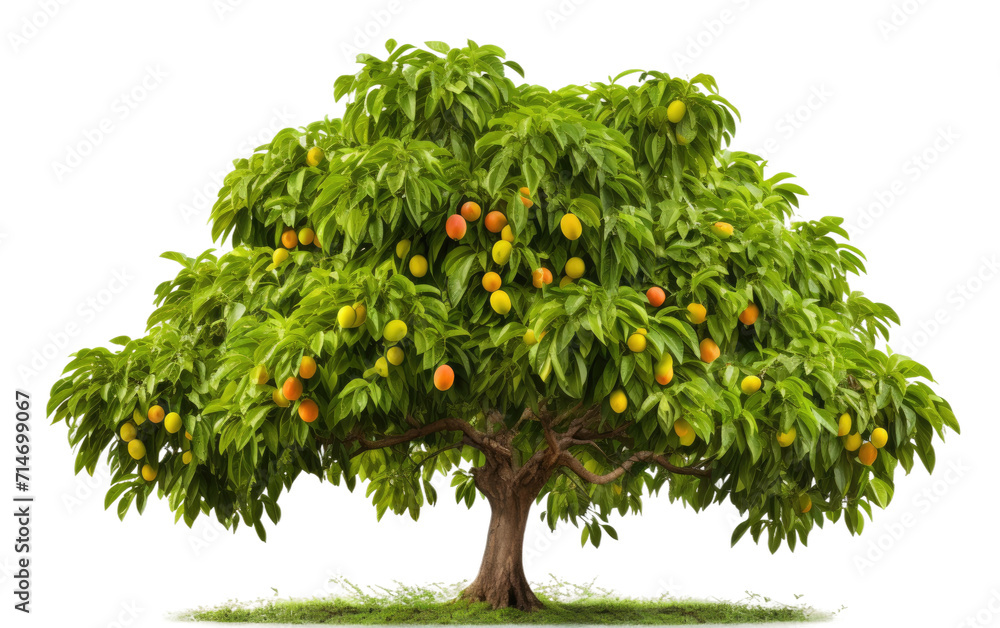 Features of a Mango Tree Orchard for Abundant Ripe Mangoes on a White ...