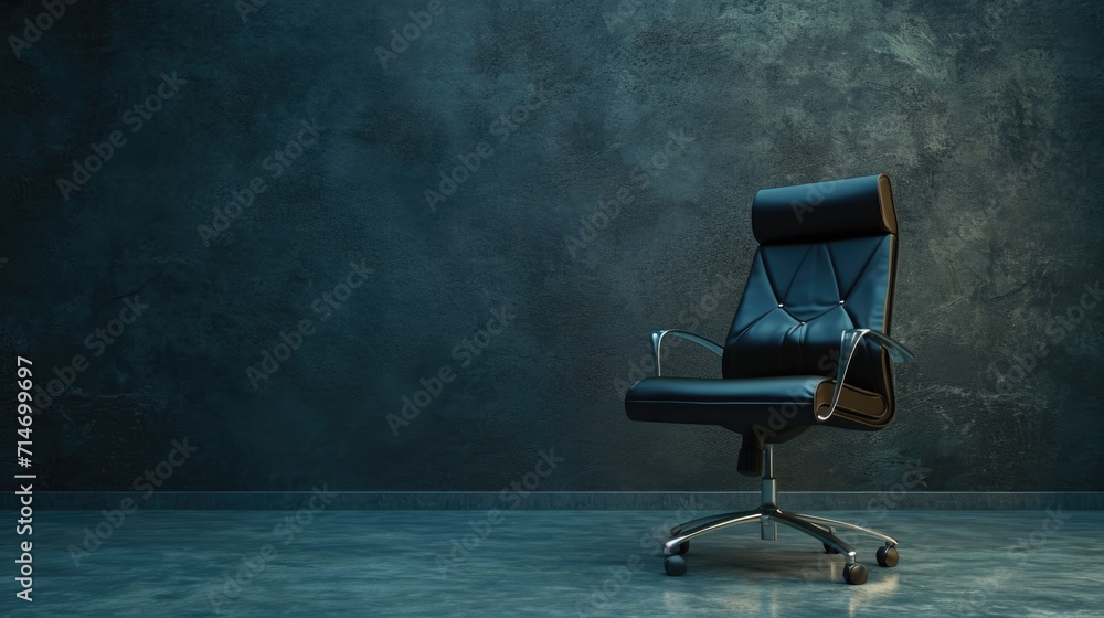 Contemporary empty office chair and a vacant place. Symbol of job ...