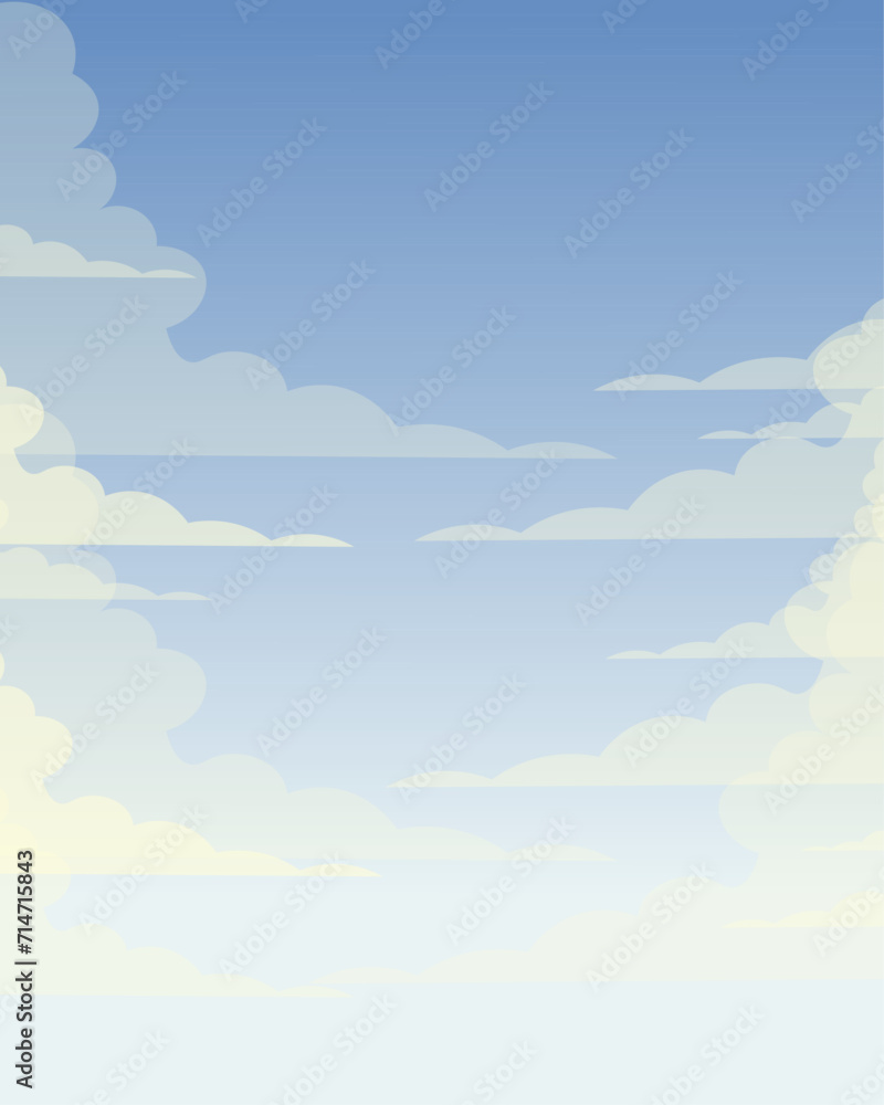 Sky, clouds, poster design, vertical banner, postcard Stock Vector ...