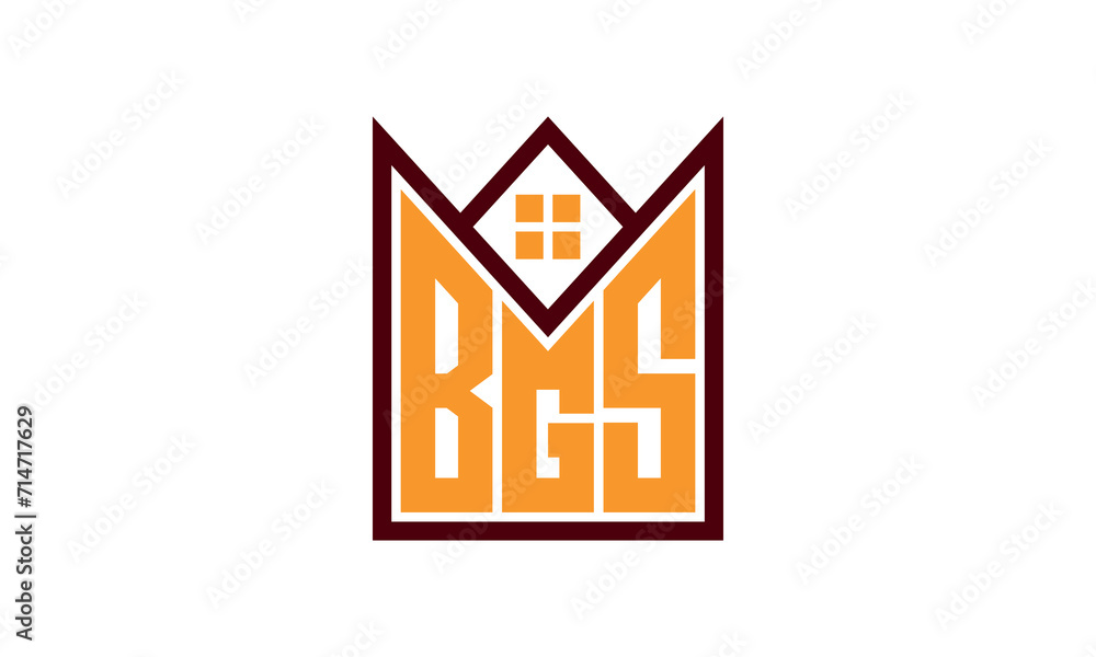 BGS initial letter real estate builders logo design vector ...