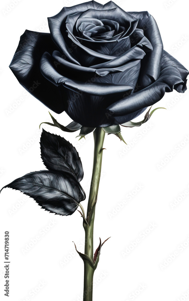 Black rose isolated on transparent background. PNG Stock Illustration ...