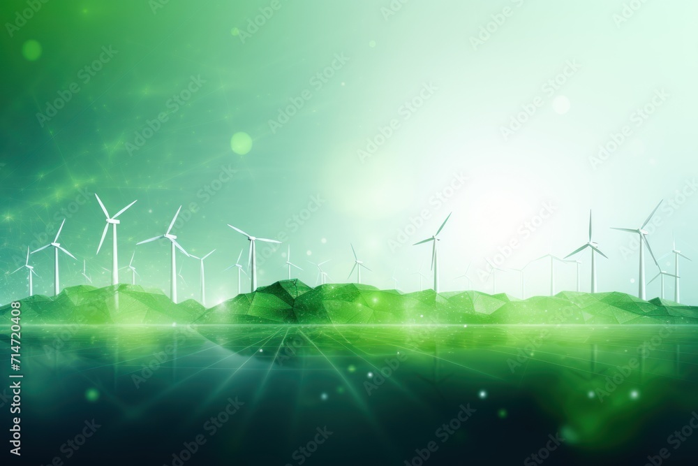 Design background abstract with wind energy with wind turbine. Concept ...