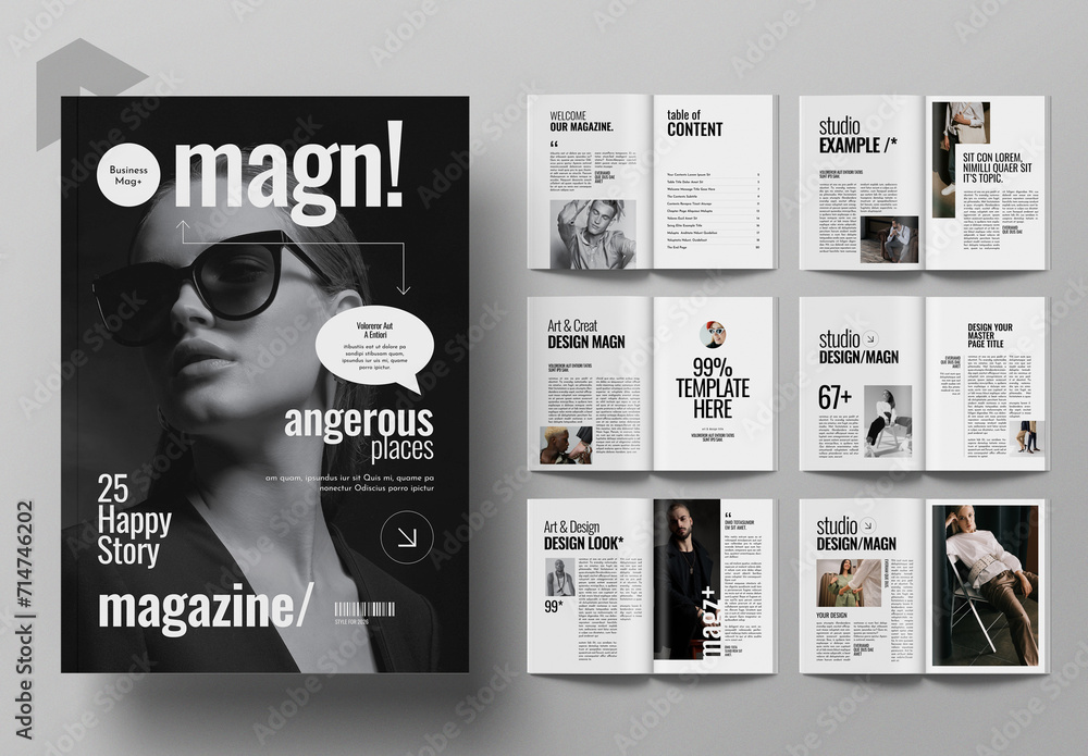 Modern Magazine Layout Stock Template | Adobe Stock