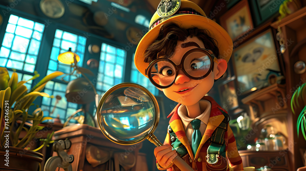 Young Detective's Animated Adventures: 3D Animated Model of a Curious ...