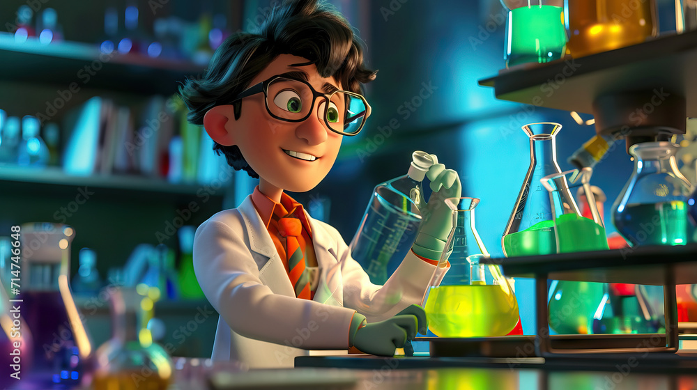 Scientific Wonder Unleashed: 3D Animated Model of a Determined Young ...