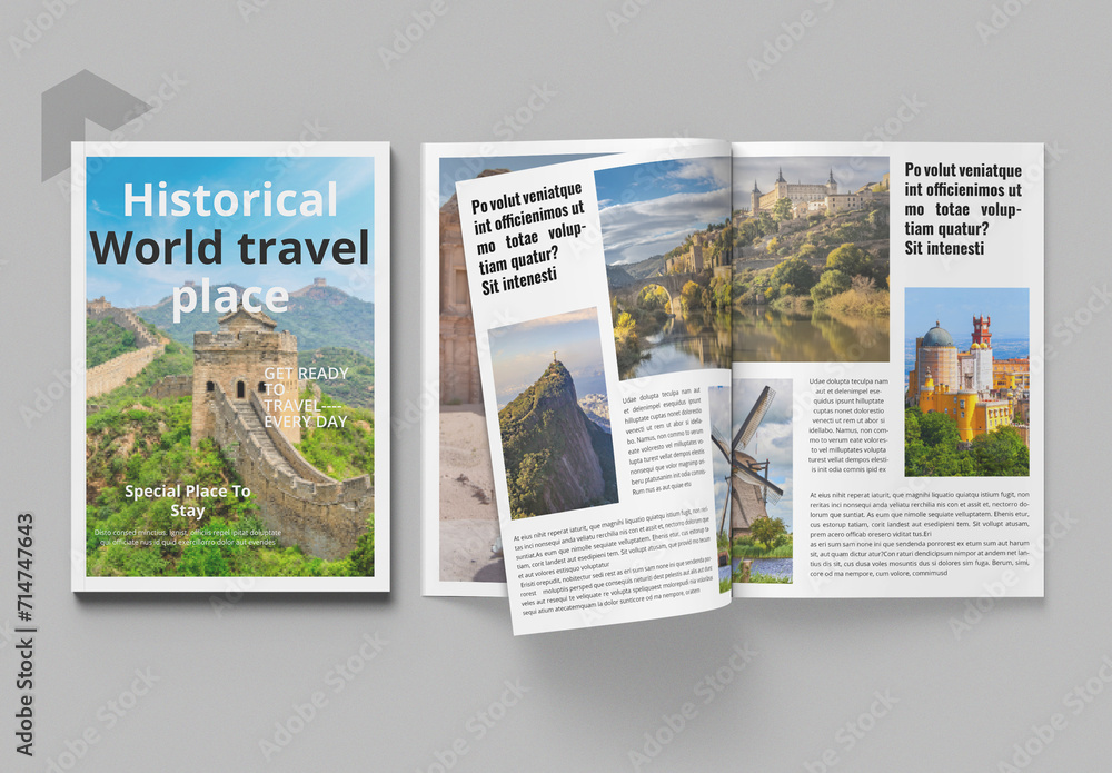 Historical Magazine Layout Stock Template | Adobe Stock