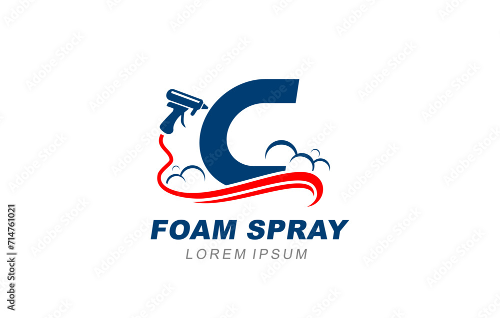 C Letter foam spray insulation logo template for symbol of business ...