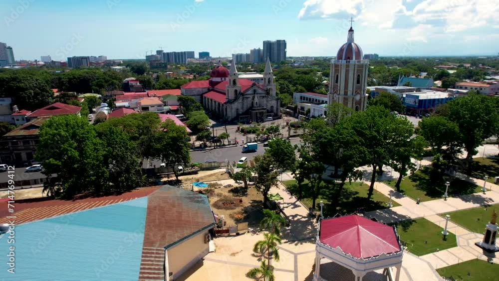 Iloilo City, Philippines - Aerial of Jaro Metropolitan Cathedral, and ...