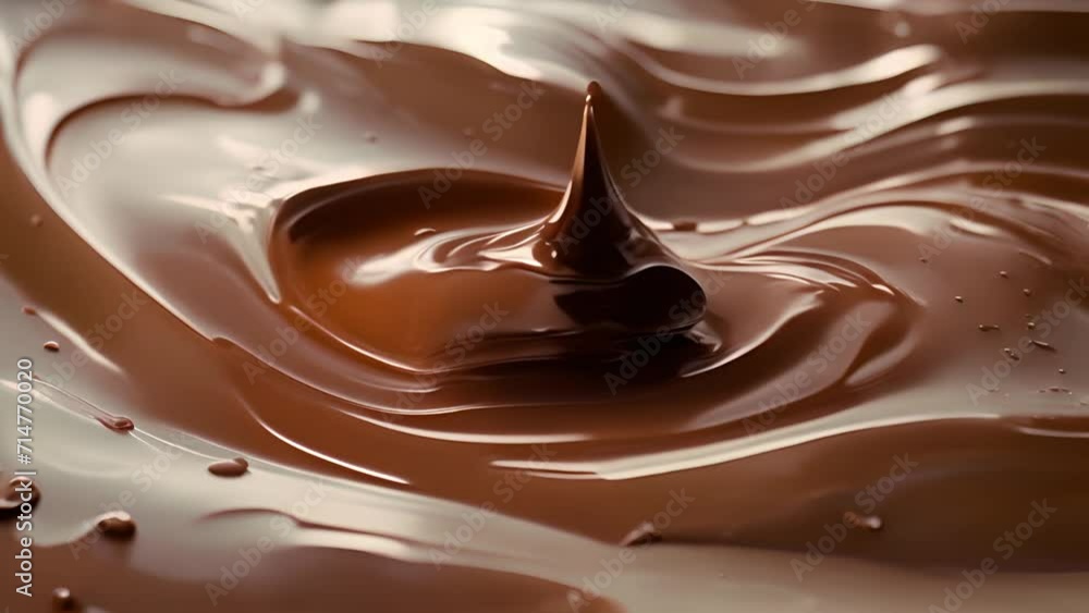 Vidéo Stock Stirring chocolate, hot melted liquid chocolate, mixing ...