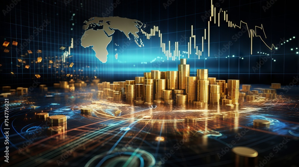 Currency exchange and money transfer concept with world map and ...