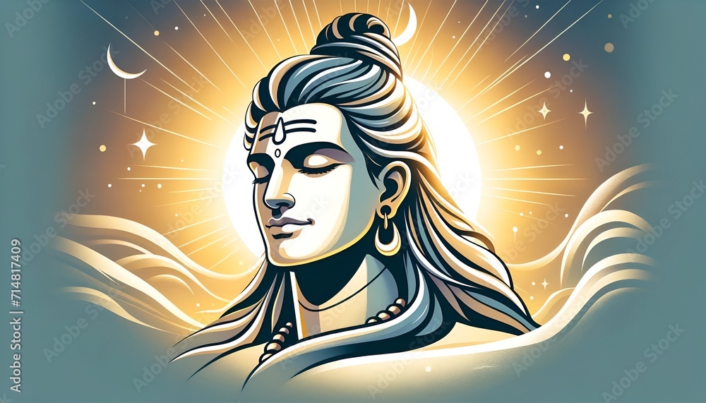 Cartoon style illustration of lord shiva for masik shivratri. Stock ...