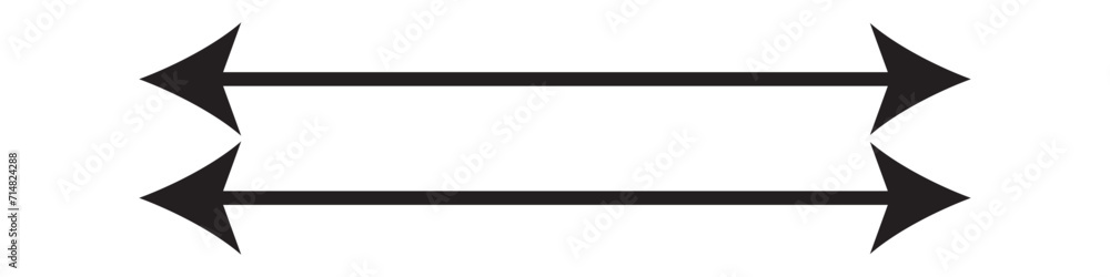 Long arrows icon set. Vector set of trendy long arrows left and right ...