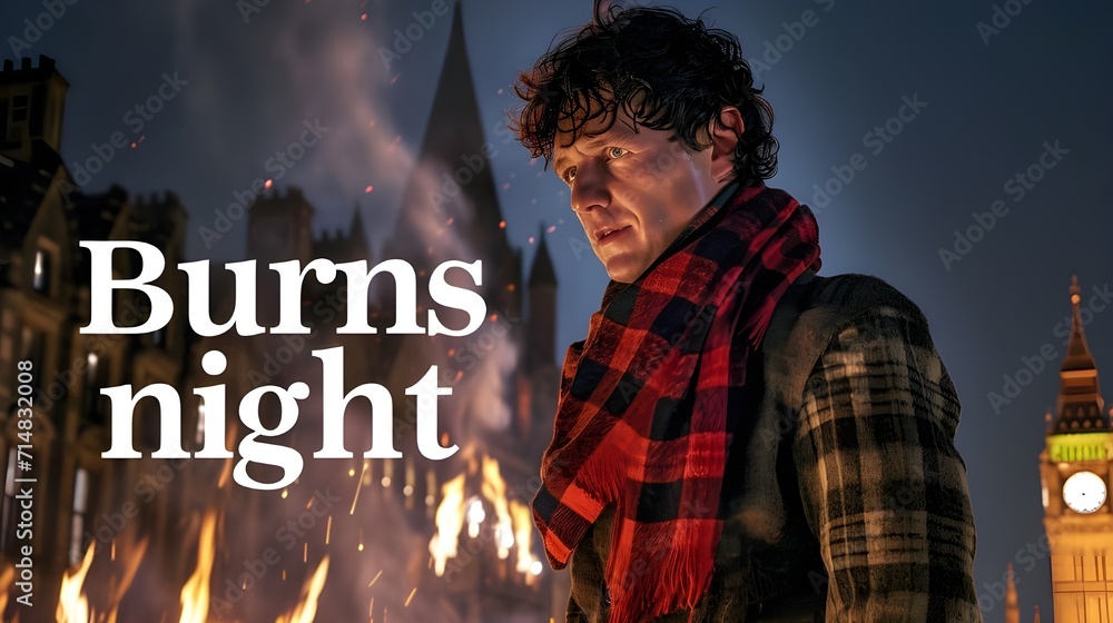 burns supper. Burns Night poster Burns night. Stock Illustration ...