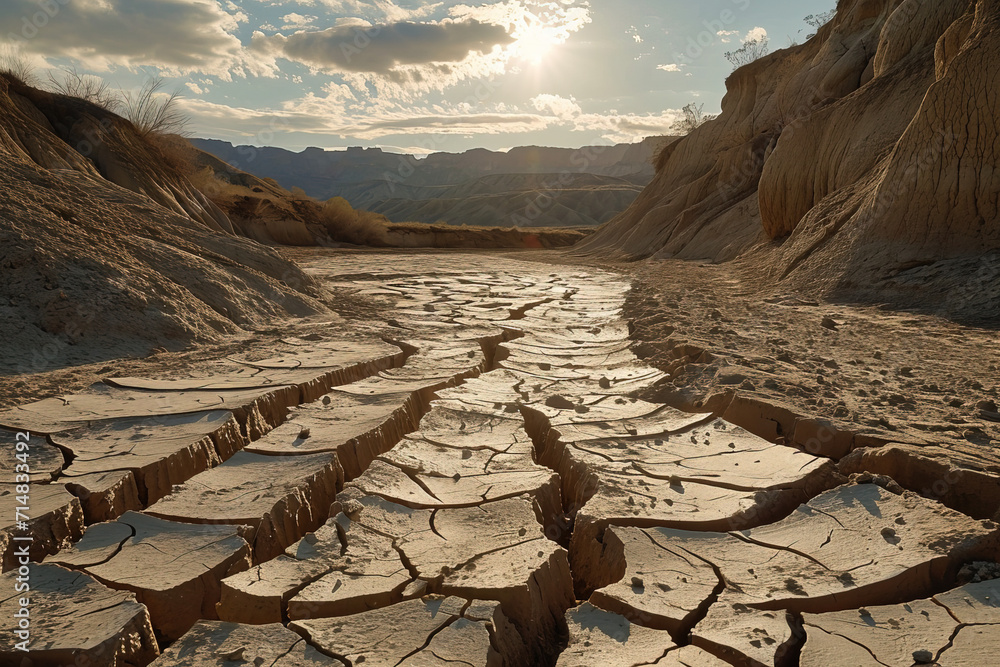 Drought-Ridden Landscapes cracked earth, dried-up riverbeds, and ...