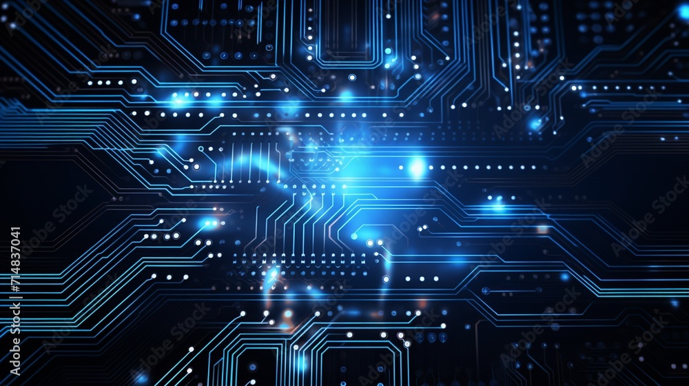 Modern technology circuit board texture background design. Quantum computer technologies ...