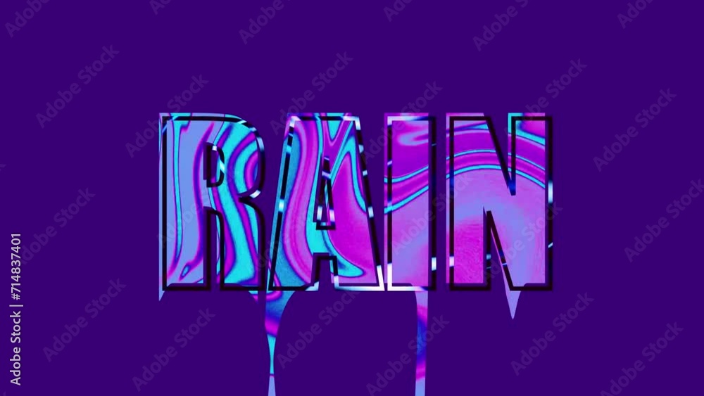RAIN text title animation motion graphics video transparent background ...