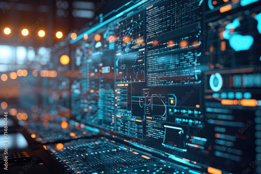 Visual representation of a digital firewall shielding networks from ...