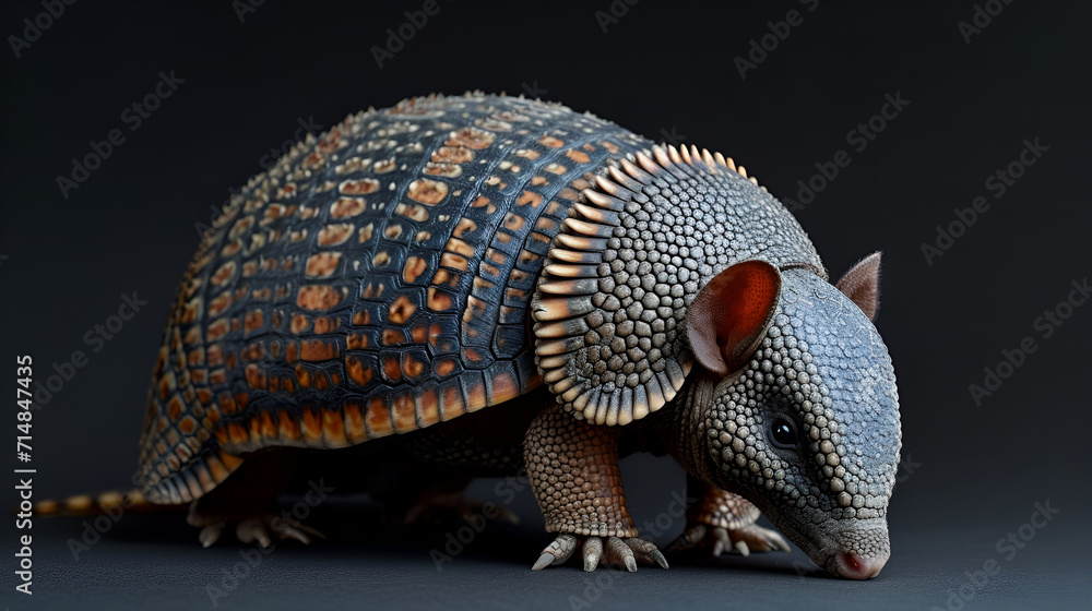 Armadillo on isolated black background, National Animals, World Animals ...