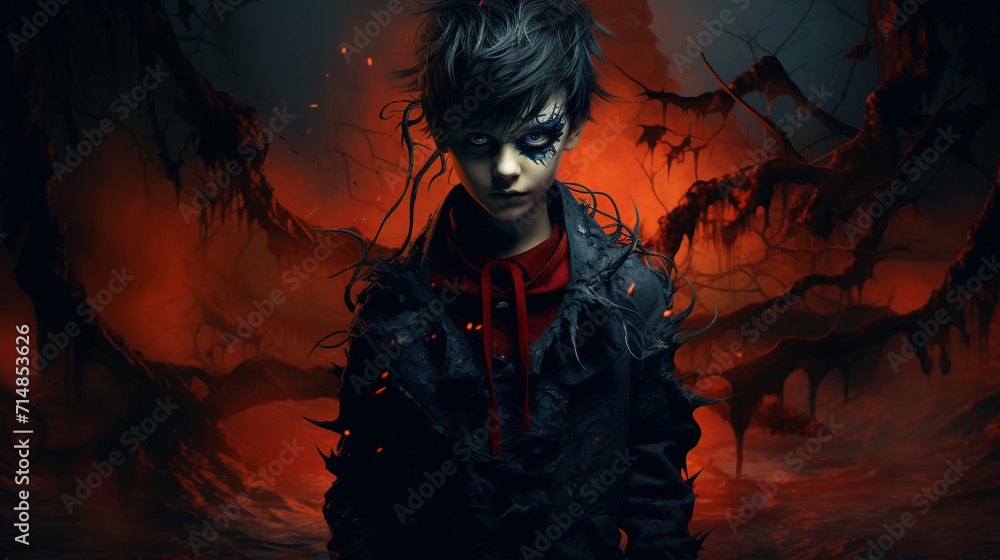 An eerie and imaginative illustration of a young boy's transformation ...