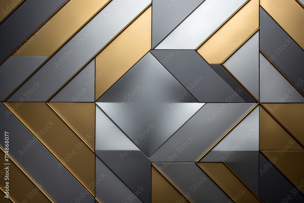 Silver and brass, golden metal texture background. Illustration. Mosaic ...
