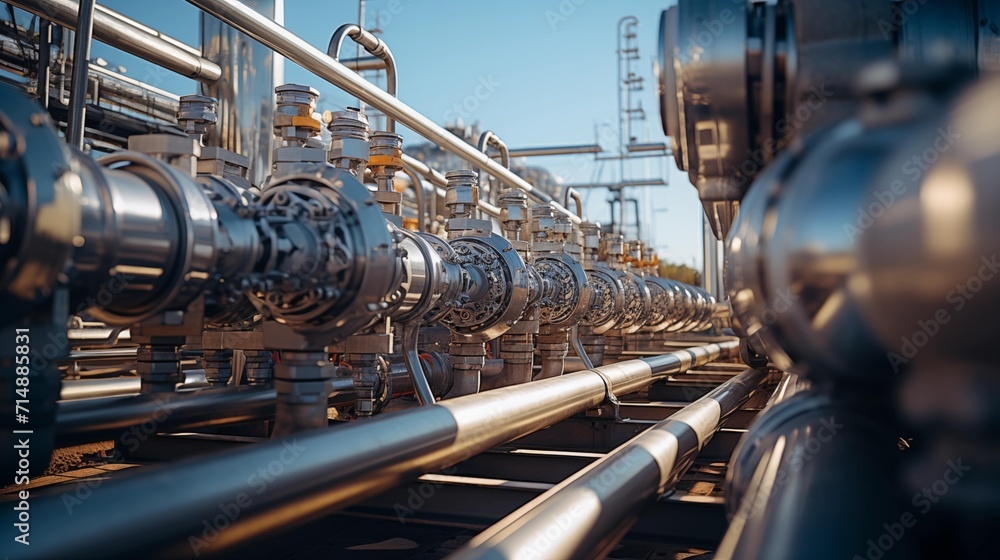 Oil Refinery Factory, Natural Gas Pipelines Industrial Zone, Natural ...