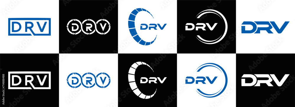 DRV logo. D R V design. White DRV letter. DRV, D R V letter logo design ...