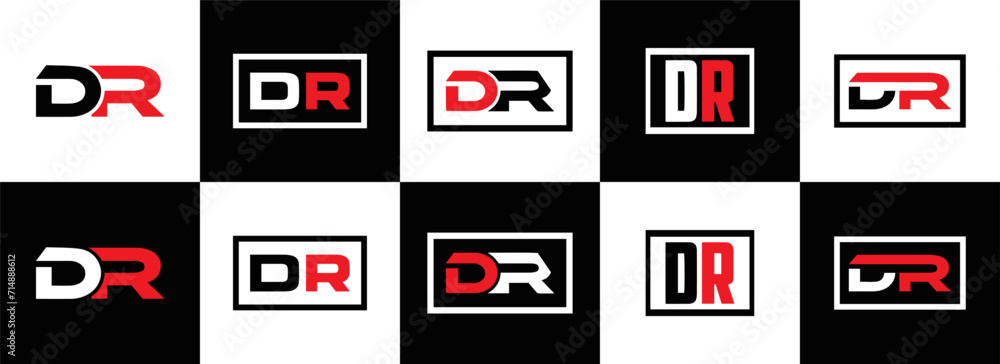 DR logo. D R design. White DR letter. DR, D R letter logo design ...