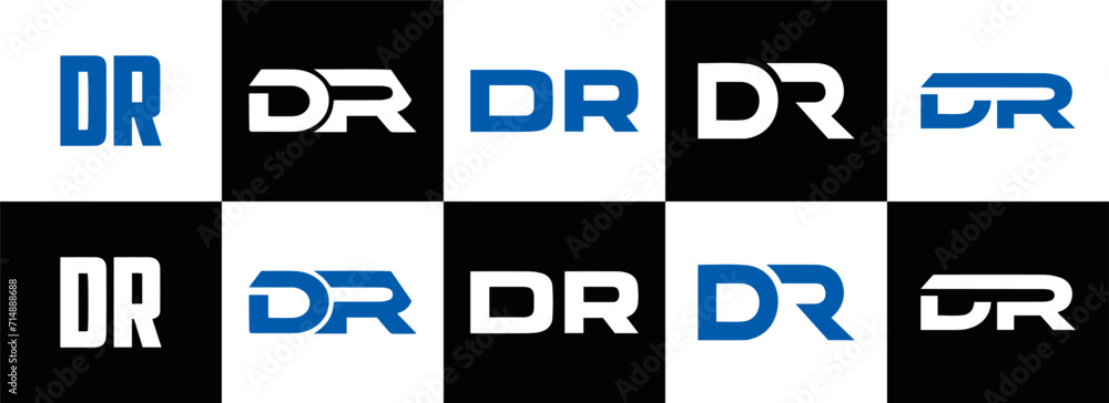 DR logo. D R design. White DR letter. DR, D R letter logo design ...