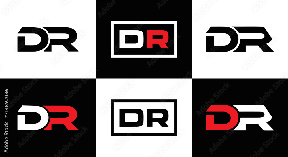 DR logo. D R design. White DR letter. DR, D R letter logo design ...