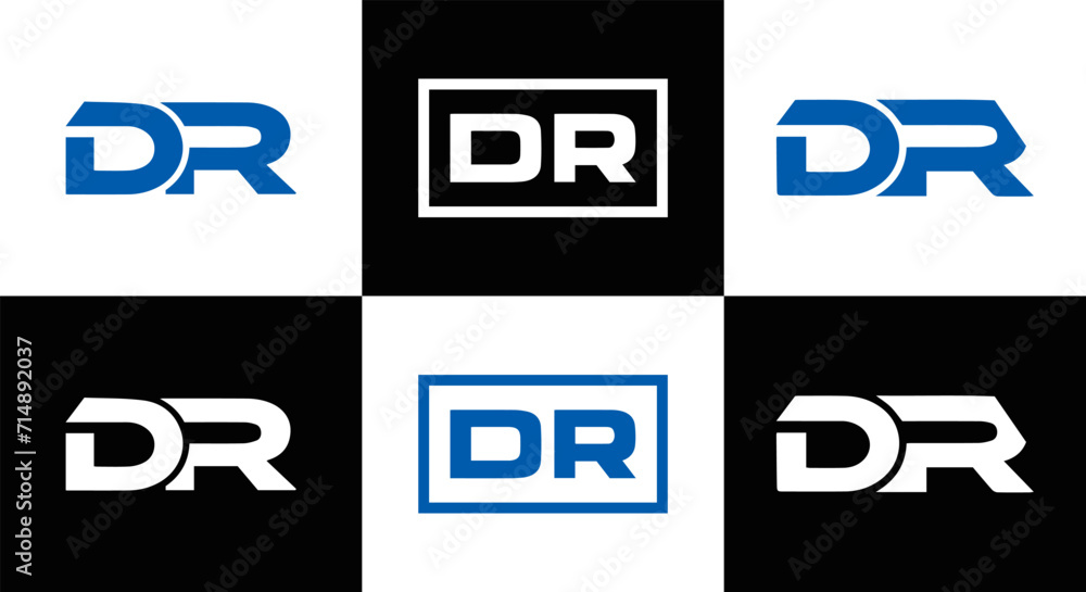 DR logo. D R design. White DR letter. DR, D R letter logo design ...