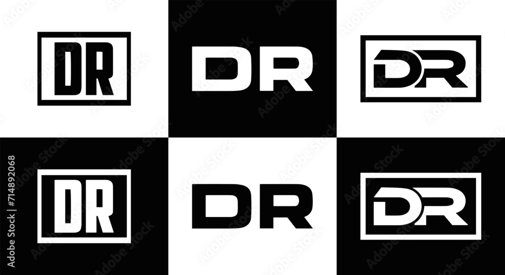 DR logo. D R design. White DR letter. DR, D R letter logo design ...