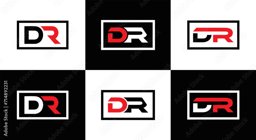 DR logo. D R design. White DR letter. DR, D R letter logo design ...