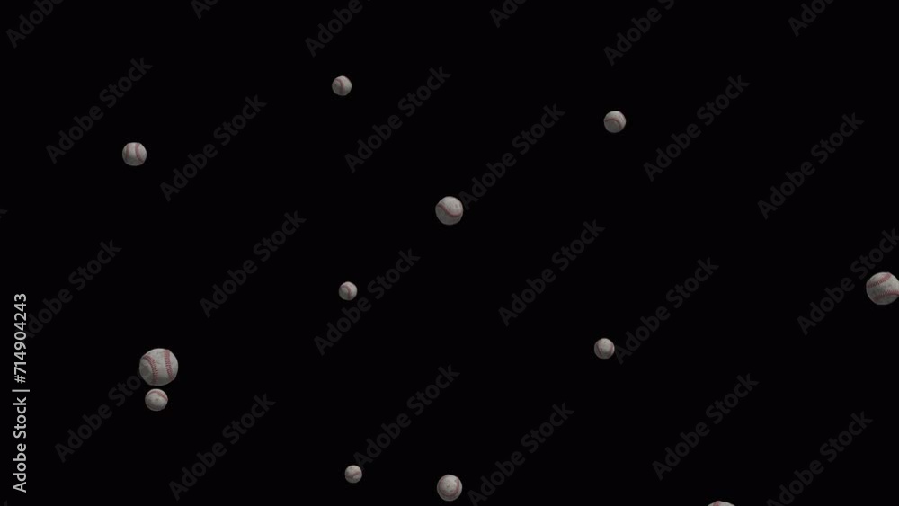 Baseball balls background. Falling baseball balls over alpha channel ...