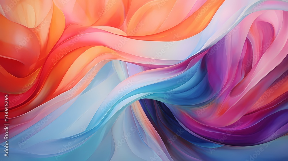 Translucent waves of vibrant color dance on a canvas of absolute ...