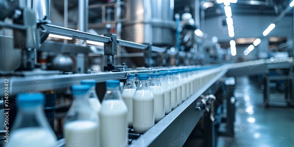 Automated milk production facility with specialized focus on processing ...