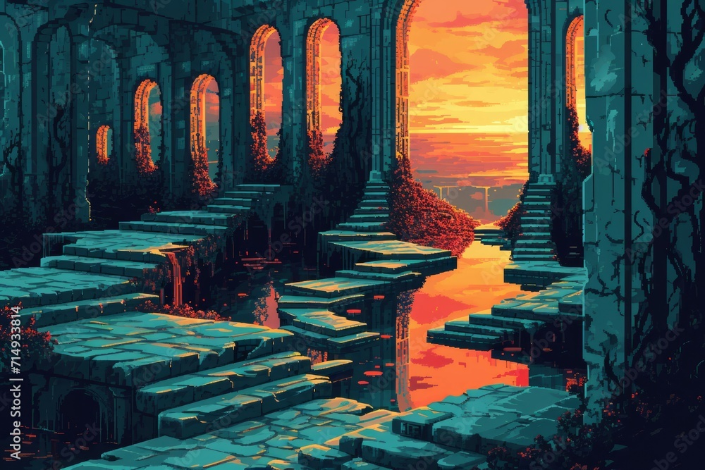 Cursed mirror labyrinths, reflecting distorted versions of reality and ...